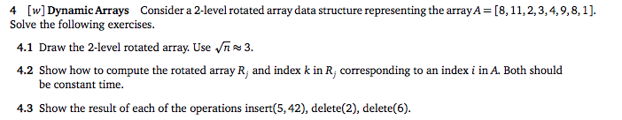 4 [w] Dynamic Arrays Consider a 2-level rotated array | Chegg.com