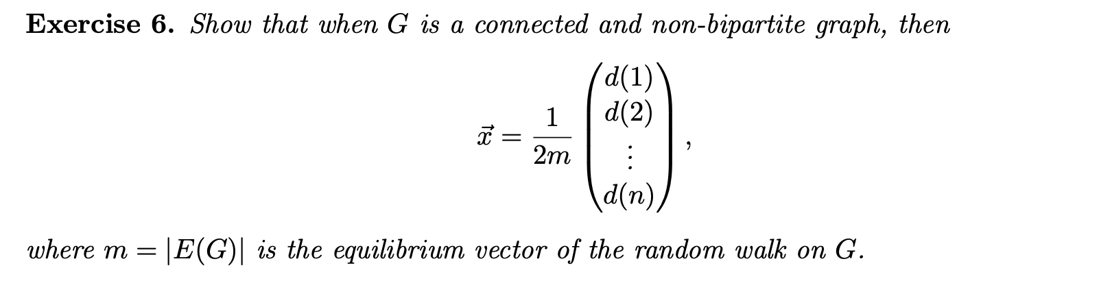 Number of returns in a random walk on a finite graph | Chegg.com