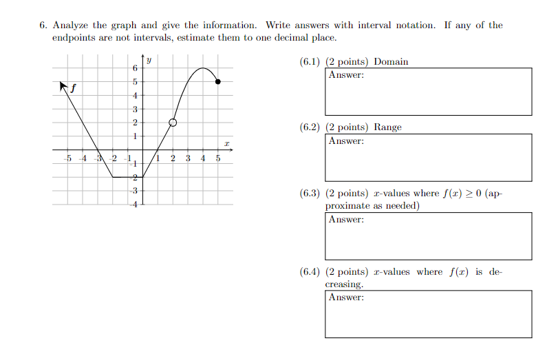 Solved 6. Analyze the graph and give the information. Write | Chegg.com