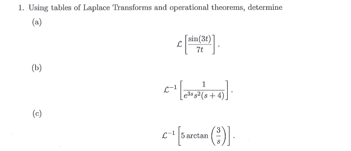 Solved Using tables of ﻿Laplace Transforms and operational | Chegg.com