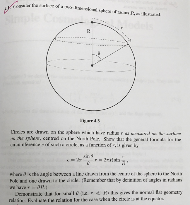 Solved Consider the surface of a two-dimensional sphere of | Chegg.com