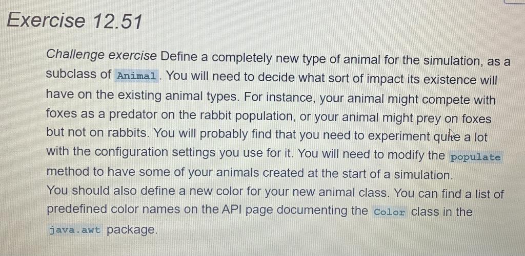 Solved ****IN JAVA BLUEJ****** Project Option #1: The | Chegg.com