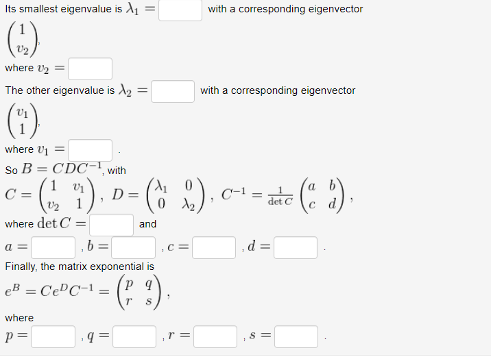 Solved (1 point) Diagonalizing a matrix and finding its | Chegg.com