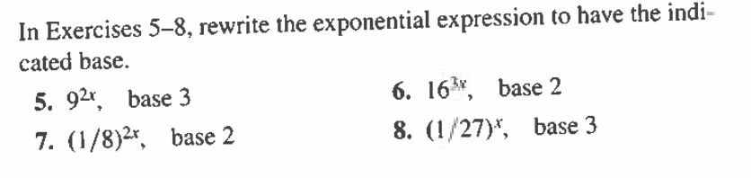 Solved In Exercises 5-8, rewrite the exponential expression | Chegg.com
