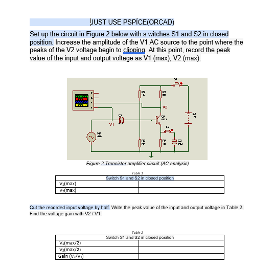 Perform the analysis in the pspice program. I want | Chegg.com