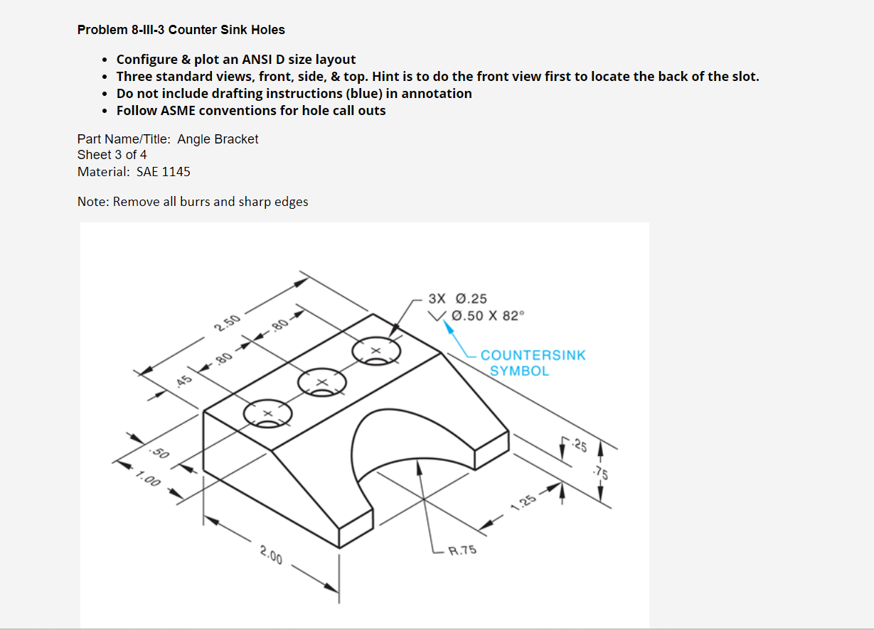 Solved Use the multi-view drawing procedure to create the | Chegg.com