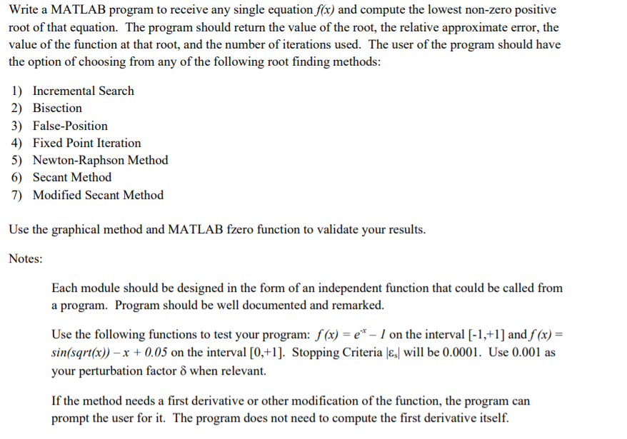 Write a MATLAB program to receive any single equation | Chegg.com