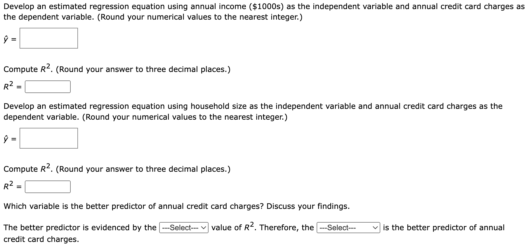 Solved Develop an estimated regression equation using annual | Chegg.com