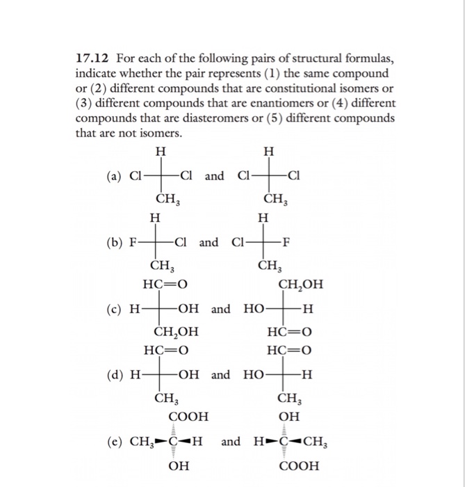 Solved 17.12 For each of the following pairs indicate | Chegg.com