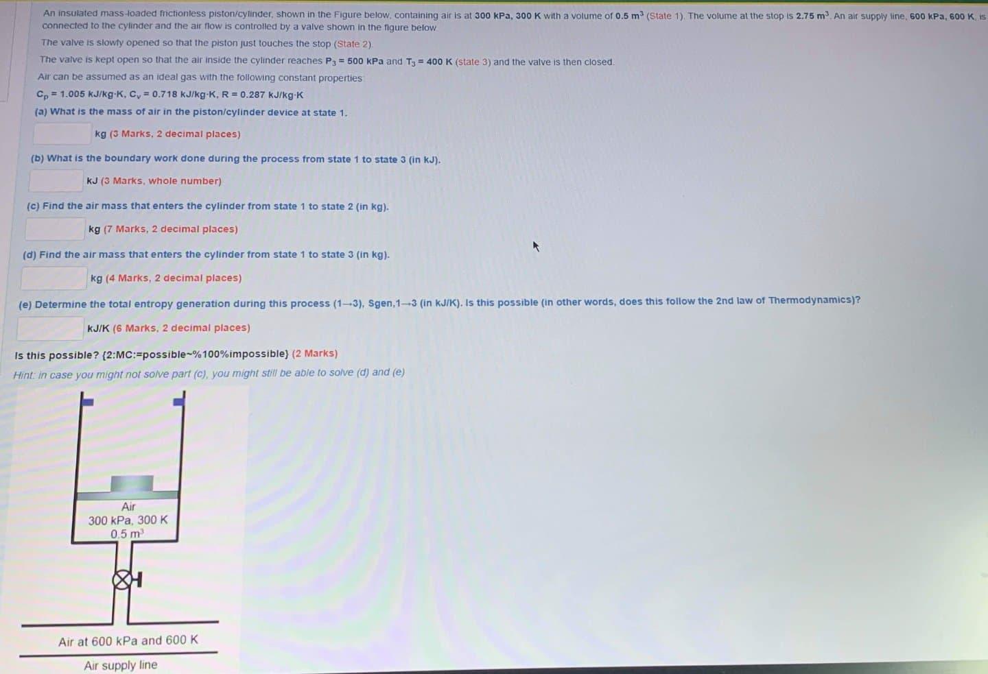 Solved An insulated mass-loaded frictionless | Chegg.com