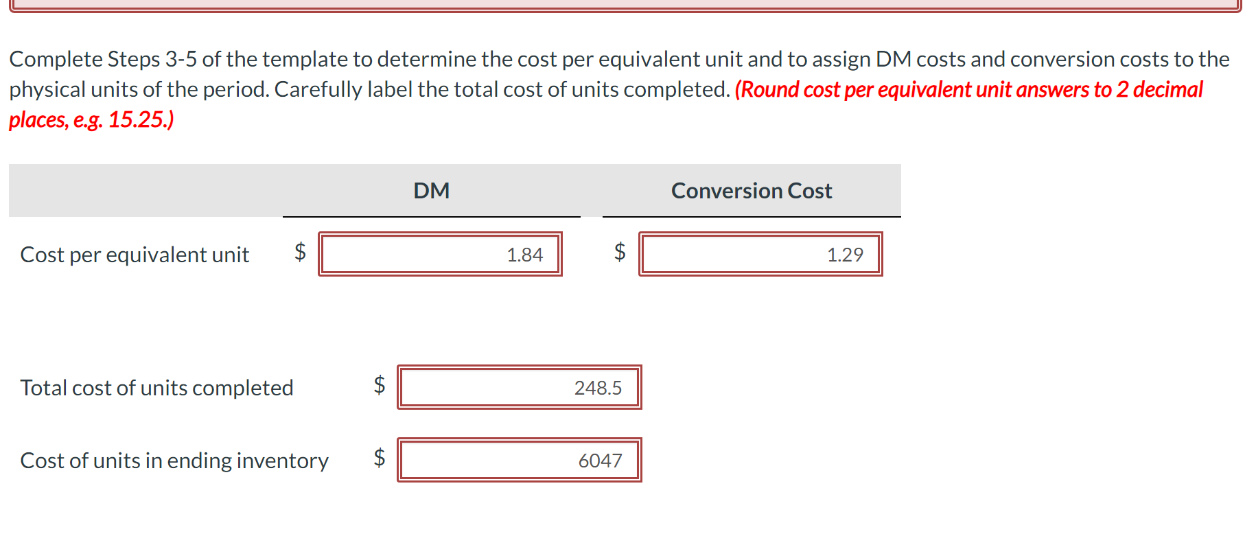 Solved Complete Steps 3-5 of the template to determine the | Chegg.com
