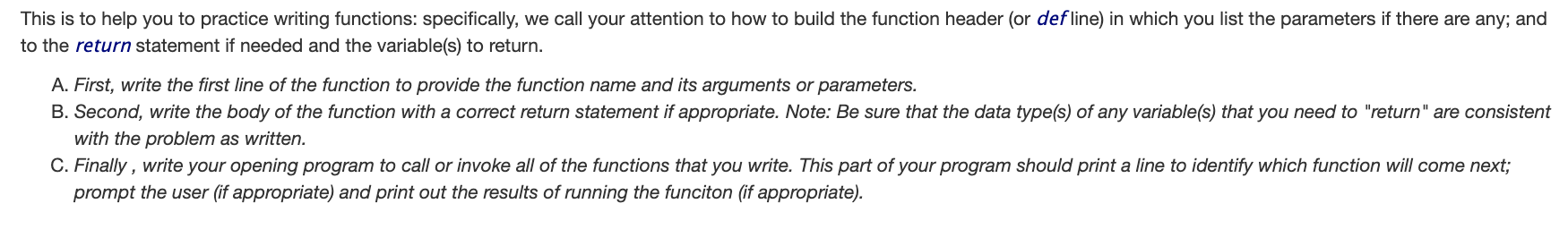 Solved This is to help you to practice writing functions: | Chegg.com