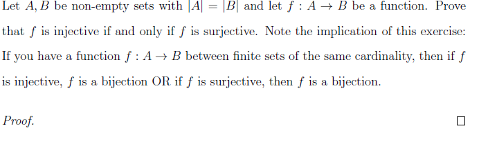 Solved B and let f A -> B be a function. Prove Let A, B be | Chegg.com