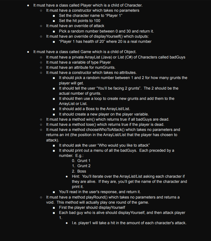 Solved Tasks: - First you'll will create a class called | Chegg.com