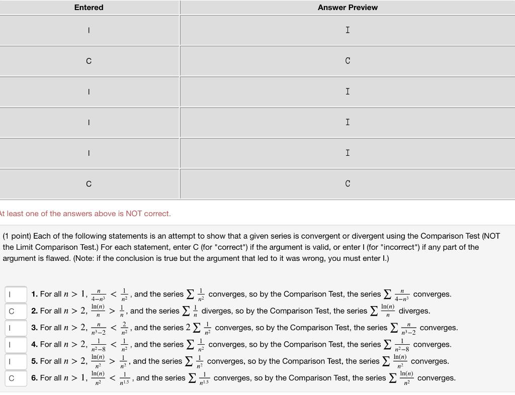 Solved point) Each of the following statements is an attempt | Chegg.com