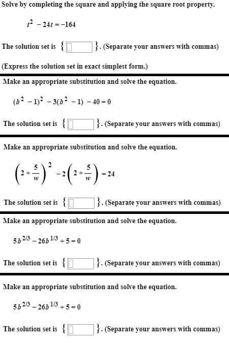 Solved Solve by completing the square and applying the | Chegg.com