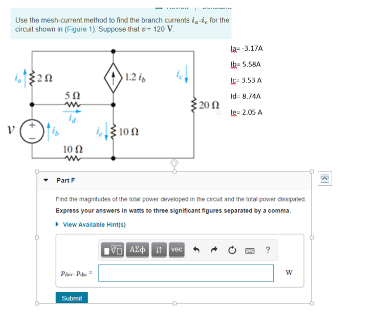 Solved Use the mesh-current method to find the branch | Chegg.com