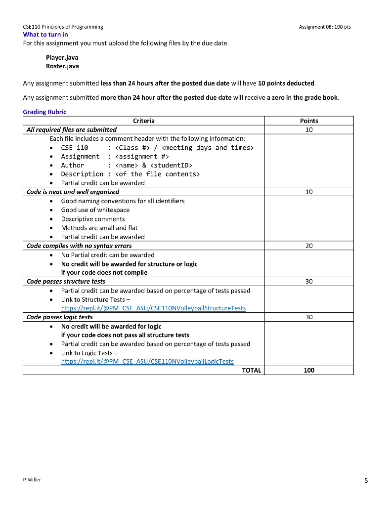 Solved Cse110 Principles Of Programming Assignment 08 100