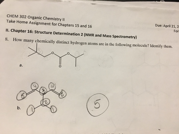 Solved How many chemically distinct hydrogen atoms are in | Chegg.com