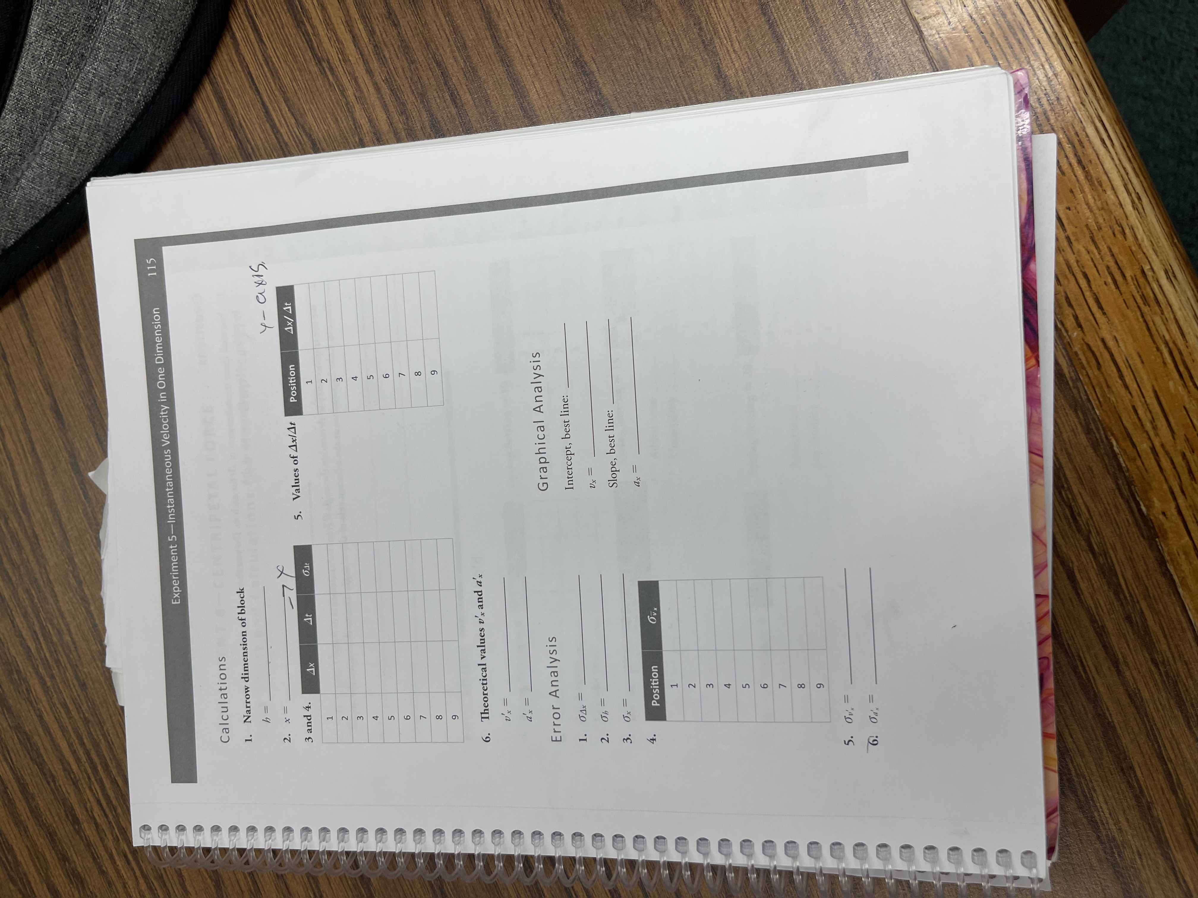 EXPERIMENT 5-INSTANTANEOUS VELOCITY IN ONE DIMENSION | Chegg.com