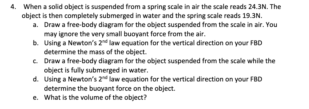 Solved 4. When a solid object is suspended from a spring | Chegg.com
