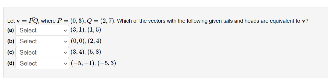Solved Which of the following vectors are parallel? 1. | Chegg.com