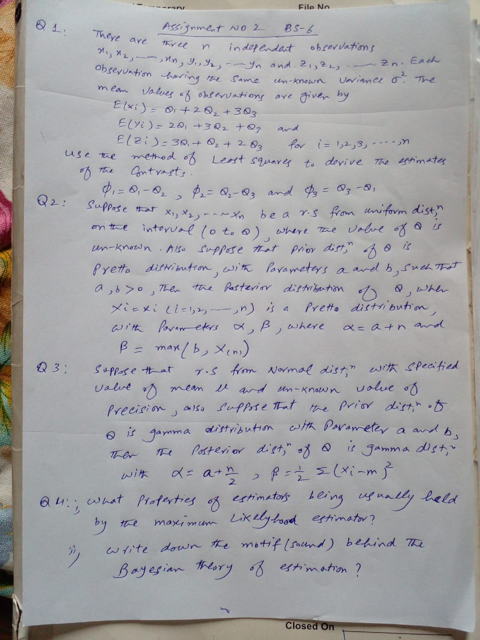 Solved Q 1: There ar Assignment No 2 BS-6 x1,x2 are three n | Chegg.com