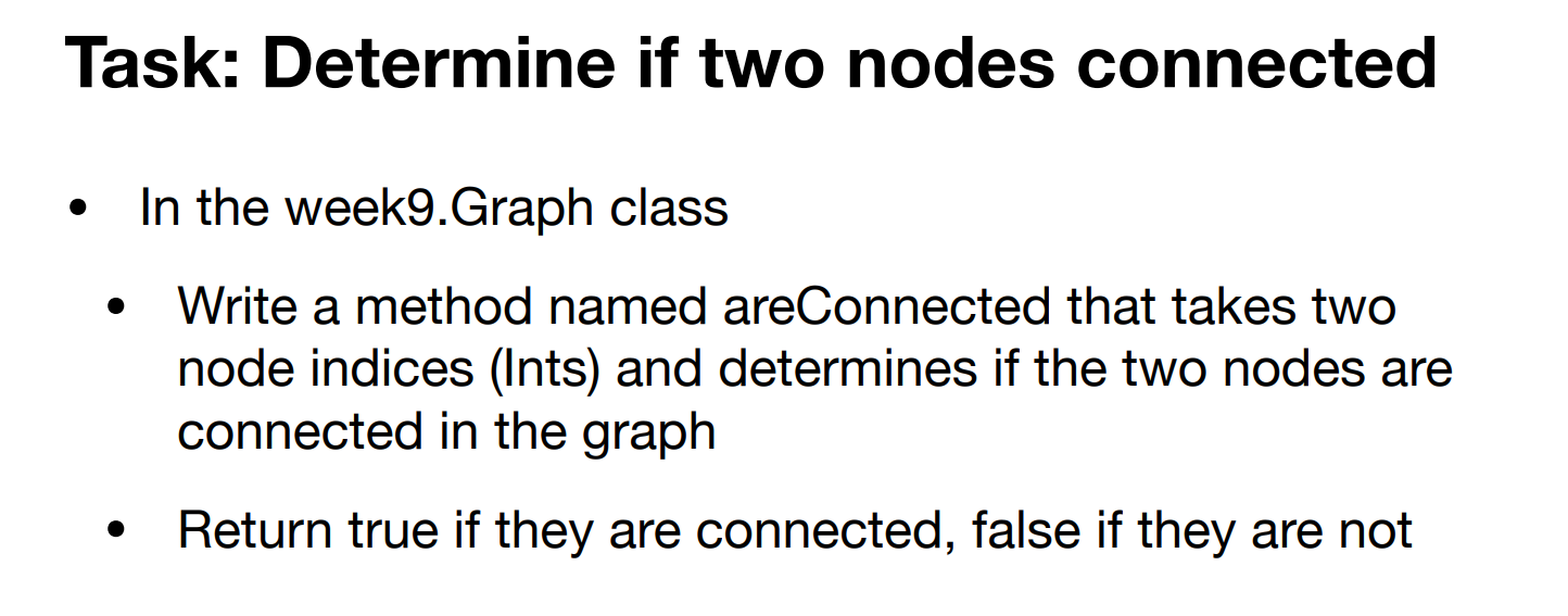 Task: Determine if two nodes connected • In the | Chegg.com
