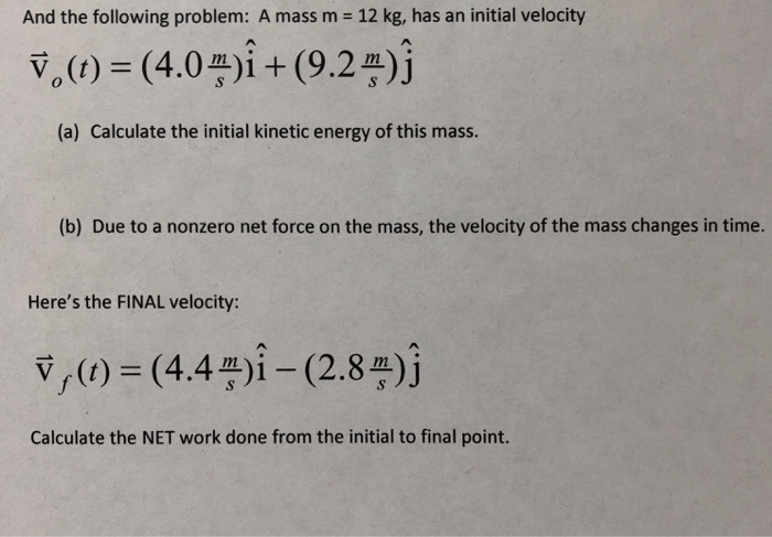 Solved And the following problem: A mass m 12 kg, has an | Chegg.com