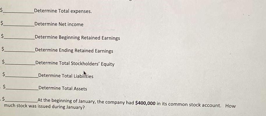 Solved T]Determine Total expenses. Determine Net income | Chegg.com