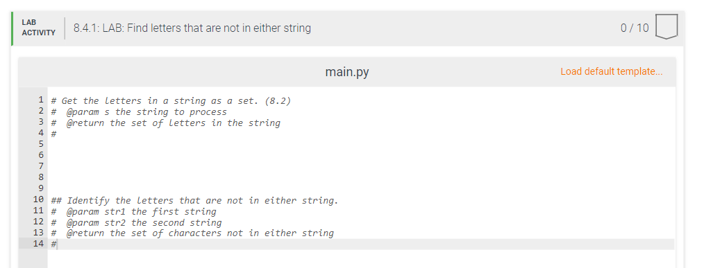 Solved Rewrite the function def letters (s) from Lab 8.2 | Chegg.com