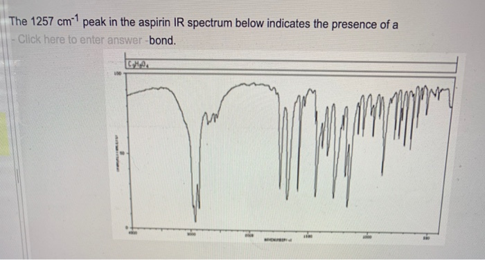 Solved The 1257 cm-1 peak in the aspirin IR spectrum below | Chegg.com