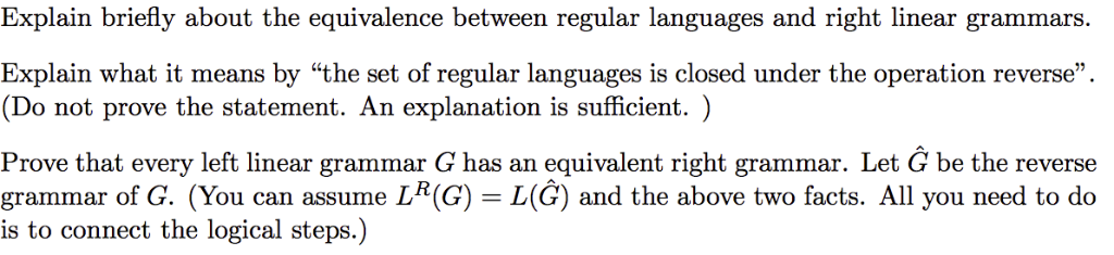 Solved Explain briefly about the equivalence between regular | Chegg.com