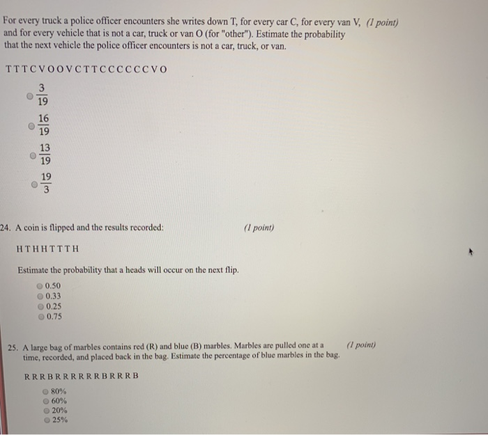 Solved For every truck a police officer encounters she | Chegg.com