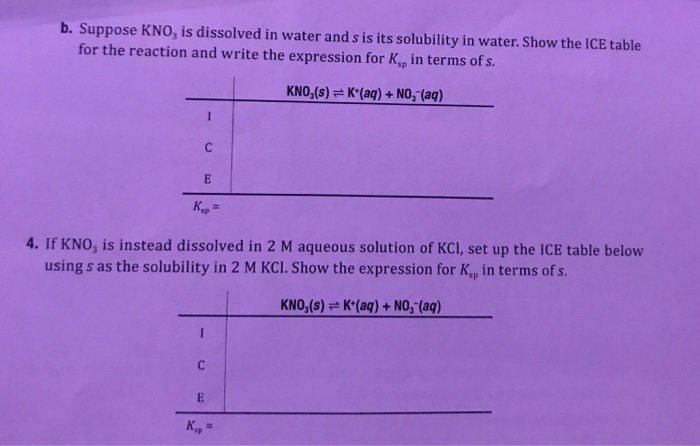 Solved b. Suppose KNO, is dissolved in water and s is its | Chegg.com