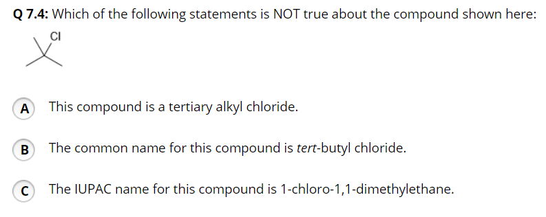 Solved Q 7.4: Which of the following statements is NOT true | Chegg.com