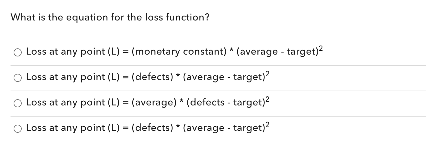 Solved What is the equation for the loss function? Loss at | Chegg.com