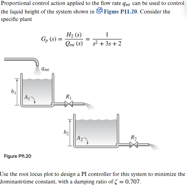 Proportional control action applied to the flow rate | Chegg.com