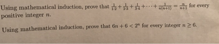 Solved for every Using mathematical induction, prove that 1n | Chegg.com