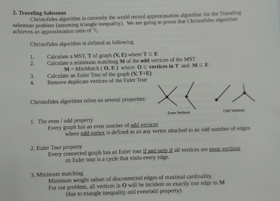 2. Traveling Salesman Christofides algorithm is | Chegg.com