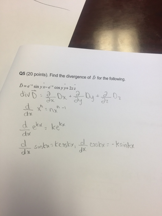 Solved Q5 (20 points). Find the divergence of D for the | Chegg.com