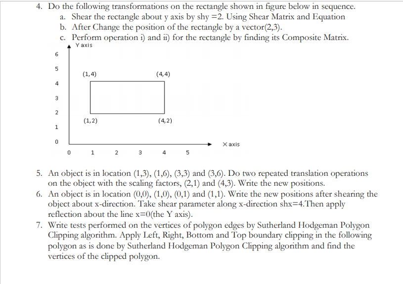 Solved 4. Do the following transformations on the rectangle | Chegg.com
