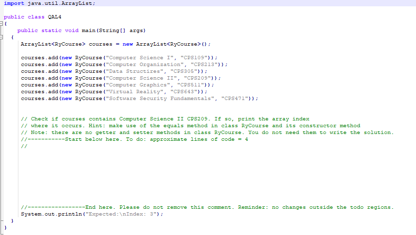 Solved // A class to model a Ryerson Course // Note: there | Chegg.com