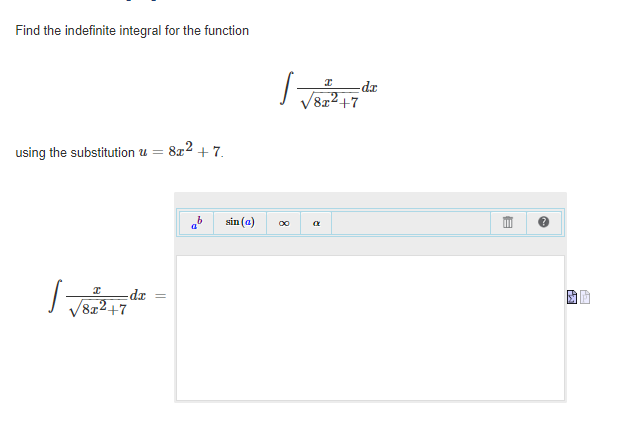 Solved Find The Indefinite Integral For The Function