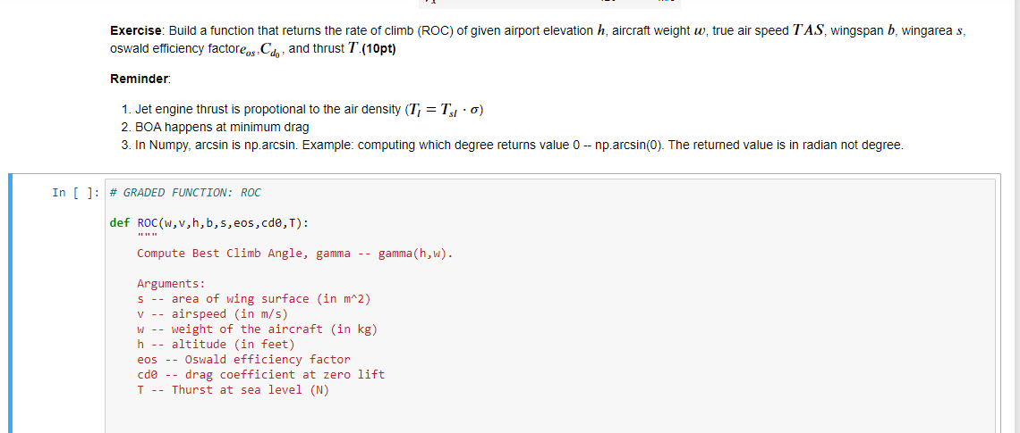 Solved In aeronautics, the rate of climb (RoC) is an | Chegg.com