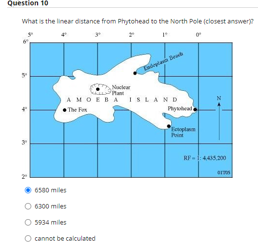 Solved Question 10 What is the linear distance from | Chegg.com