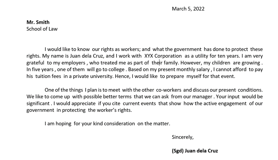 INSTRUCTION: In a formal letter, make a letter | Chegg.com