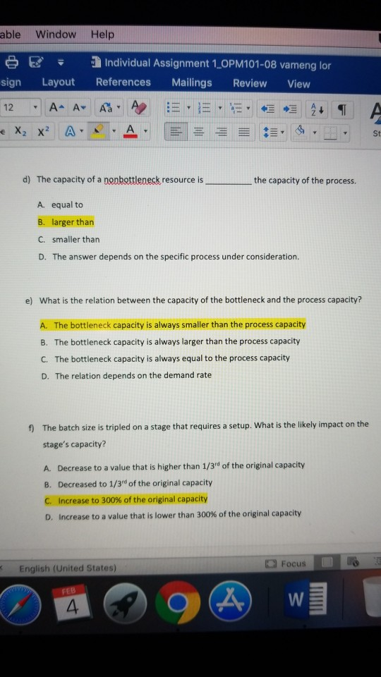Solved Ols Table Window Help Design Layout References Mailings Review View 5 E Individual