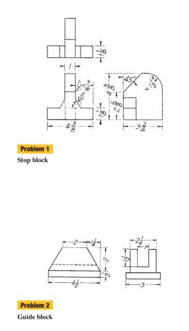 Solved Use CAD to construct an isometric dimensioned | Chegg.com