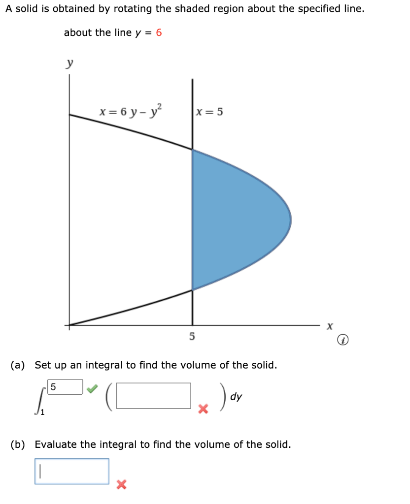 Solved A solid is obtained by rotating the shaded region | Chegg.com